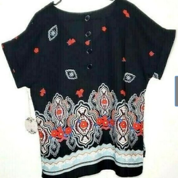 Misia | Tops | Misia Top Nwt Pxl Black Chic Geometric Design Pxl | Poshmark